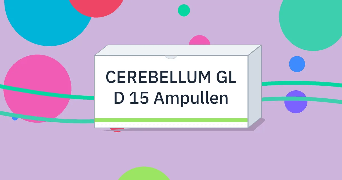 Symbolbild: Packung mit der Aufschrift CEREBELLUM GL D 15 Ampullen (PZN 03359799) – Verfügbarkeit und Bezug in Apotheken in Frankfurt am Main