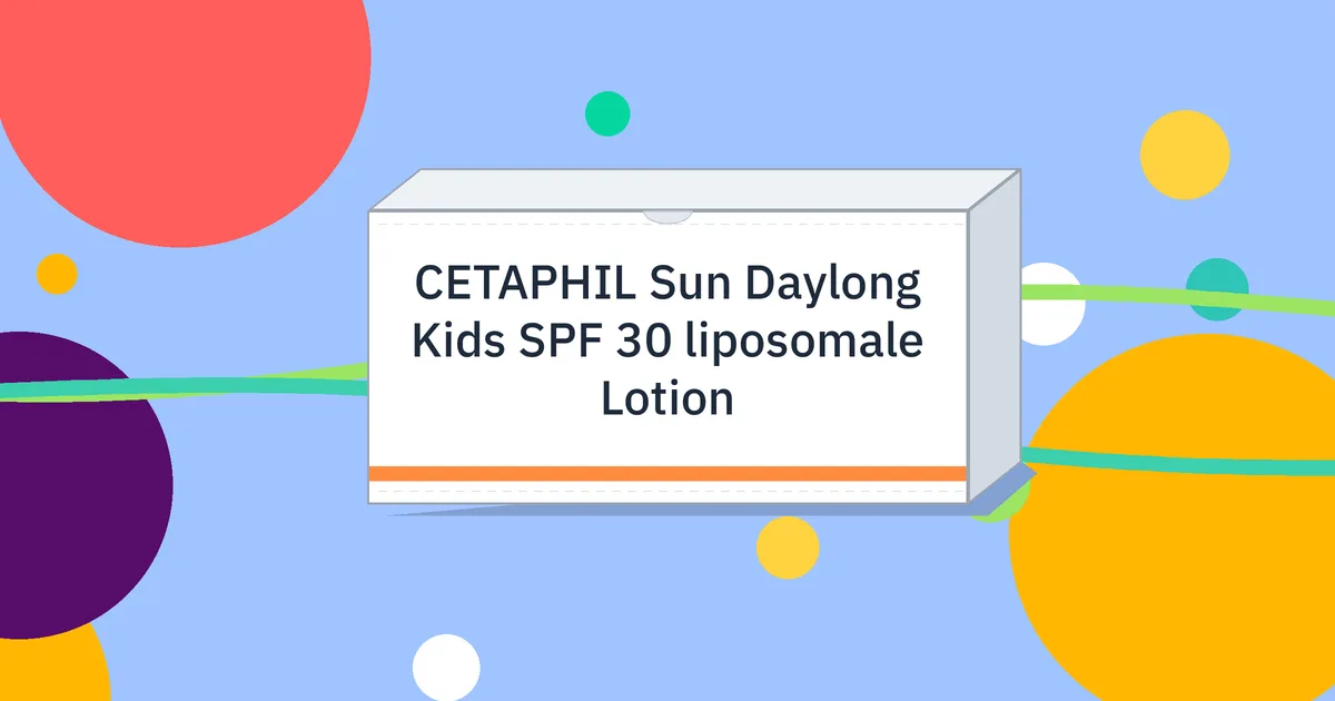 Symbolbild: Packung mit der Aufschrift CETAPHIL Sun Daylong Kids SPF 30 liposomale Lotion (PZN 15250286) – Verfügbarkeit und Bezug in Apotheken in Frankfurt am Main