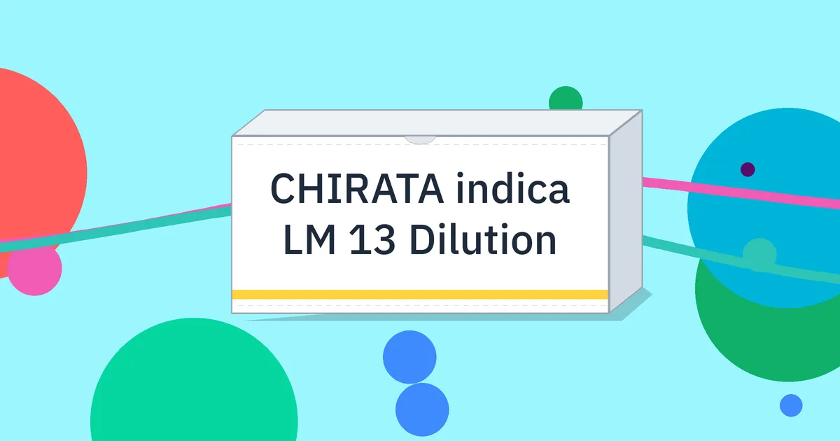 Symbolbild: Packung mit der Aufschrift CHIRATA indica LM 13 Dilution (PZN 13443615) – Verfügbarkeit und Bezug in Apotheken in Frankfurt am Main