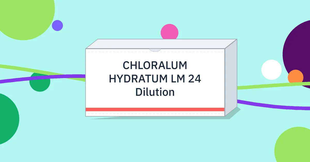 Symbolbild: Packung mit der Aufschrift CHLORALUM HYDRATUM LM 24 Dilution (PZN 13444224) – Verfügbarkeit und Bezug in Apotheken in Frankfurt am Main