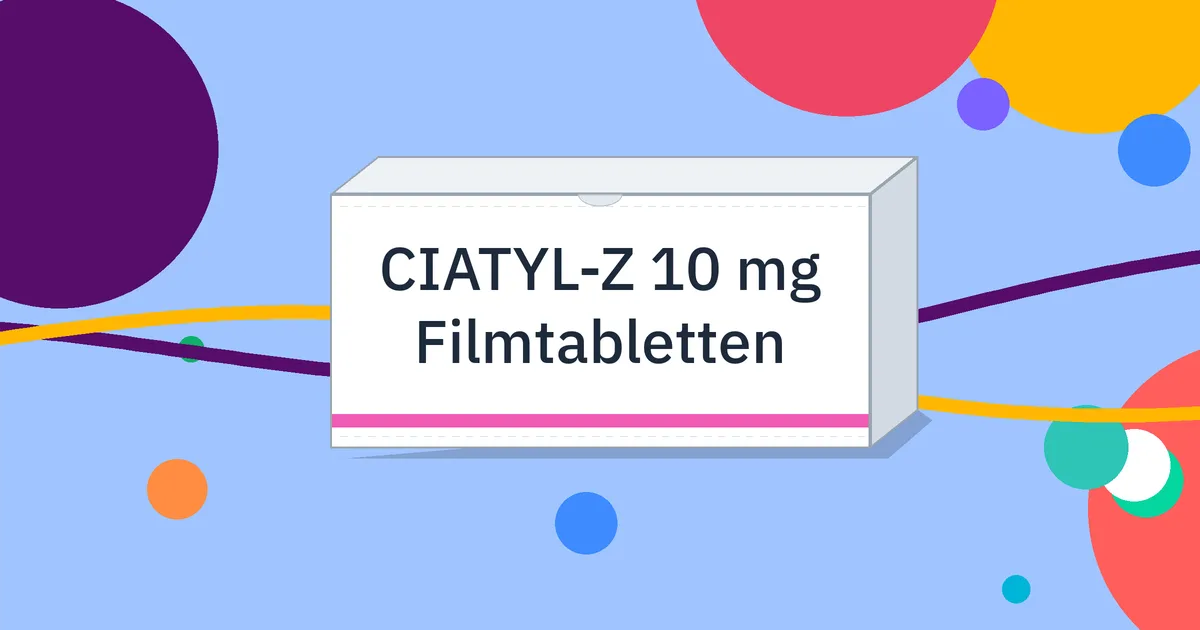 Symbolbild: Packung mit der Aufschrift CIATYL-Z 10 mg Filmtabletten (PZN 17580148) – Verfügbarkeit und Bezug in Apotheken in Frankfurt am Main