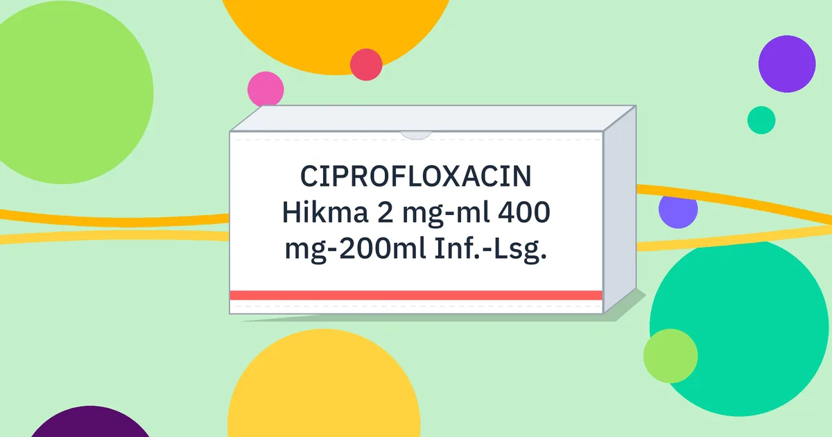 Symbolbild: Packung mit der Aufschrift CIPROFLOXACIN Hikma 2 mg-ml 400 mg-200ml Inf.-Lsg. (PZN 06087663) – Verfügbarkeit und Bezug in Apotheken in Frankfurt am Main