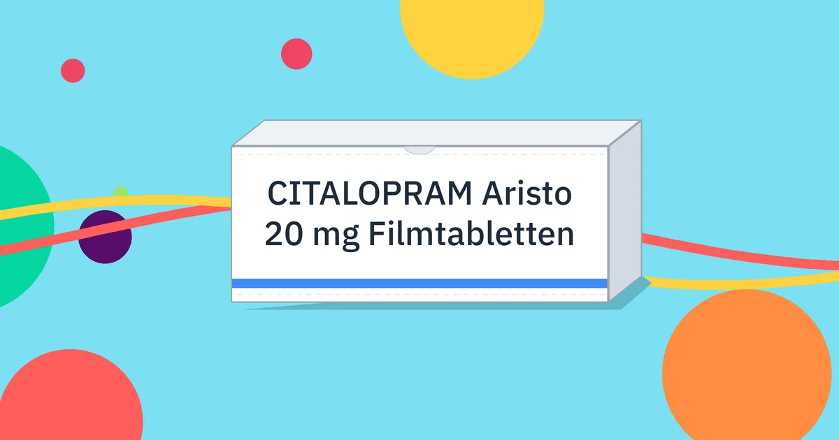 Symbolbild: Packung mit der Aufschrift CITALOPRAM Aristo 20 mg Filmtabletten (PZN 05028167) – Verfügbarkeit und Bezug in Apotheken in Frankfurt am Main