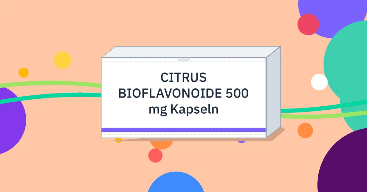Symbolbild: Packung mit der Aufschrift CITRUS BIOFLAVONOIDE 500 mg Kapseln (PZN 09462914) – Verfügbarkeit und Bezug in Apotheken in Frankfurt am Main