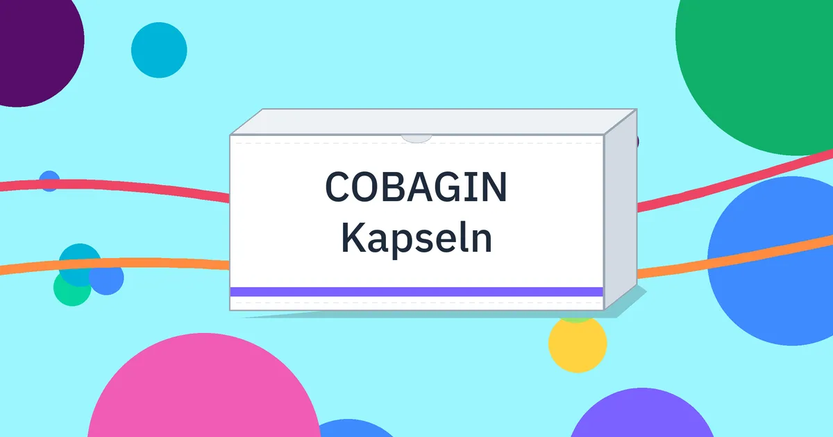 Symbolbild: Packung mit der Aufschrift COBAGIN Kapseln (PZN 07648371) – Verfügbarkeit und Bezug in Apotheken in Frankfurt am Main