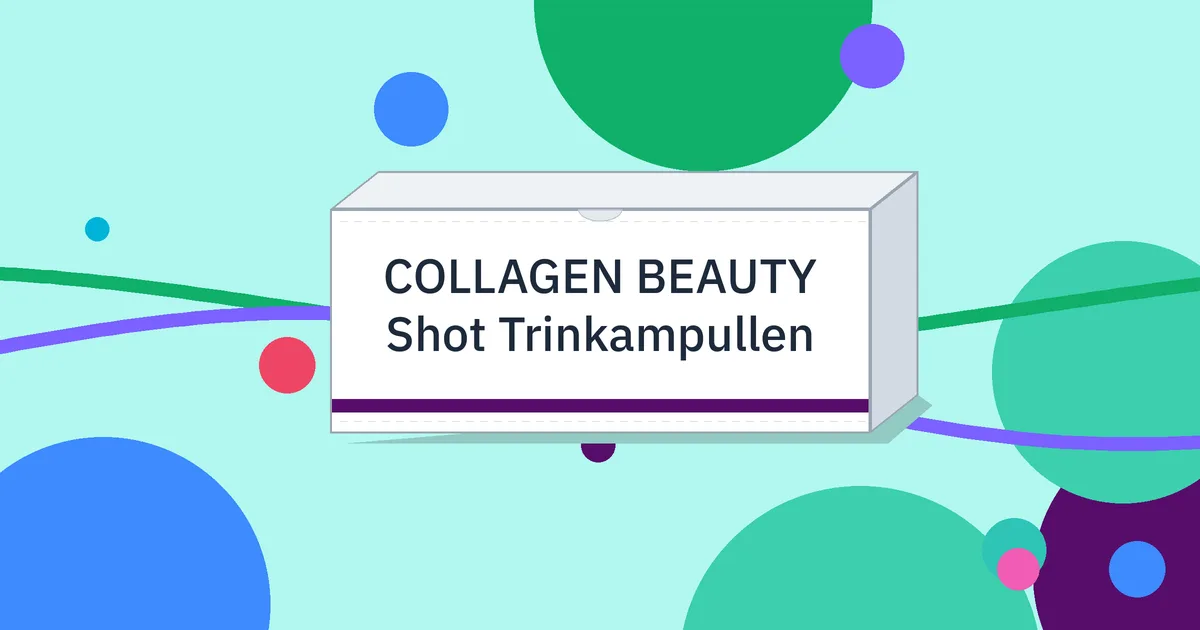 Symbolbild: Packung mit der Aufschrift COLLAGEN BEAUTY Shot Trinkampullen (PZN 17430408) – Verfügbarkeit und Bezug in Apotheken in Frankfurt am Main