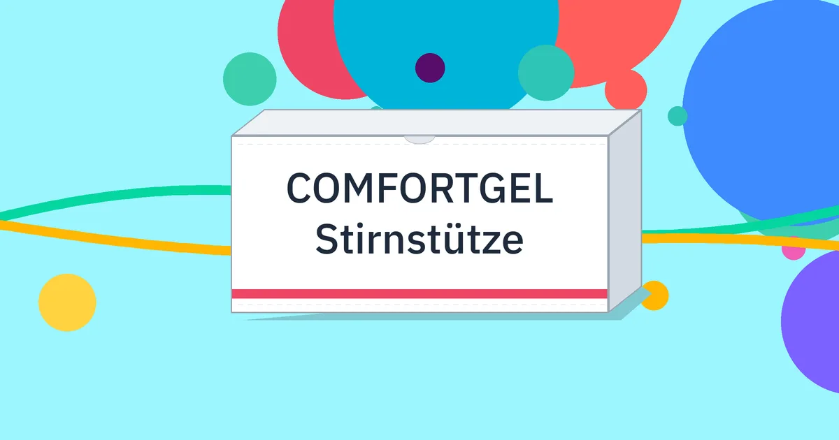 Symbolbild: Packung mit der Aufschrift COMFORTGEL Stirnstütze (PZN 02759657) – Verfügbarkeit und Bezug in Apotheken in Frankfurt am Main