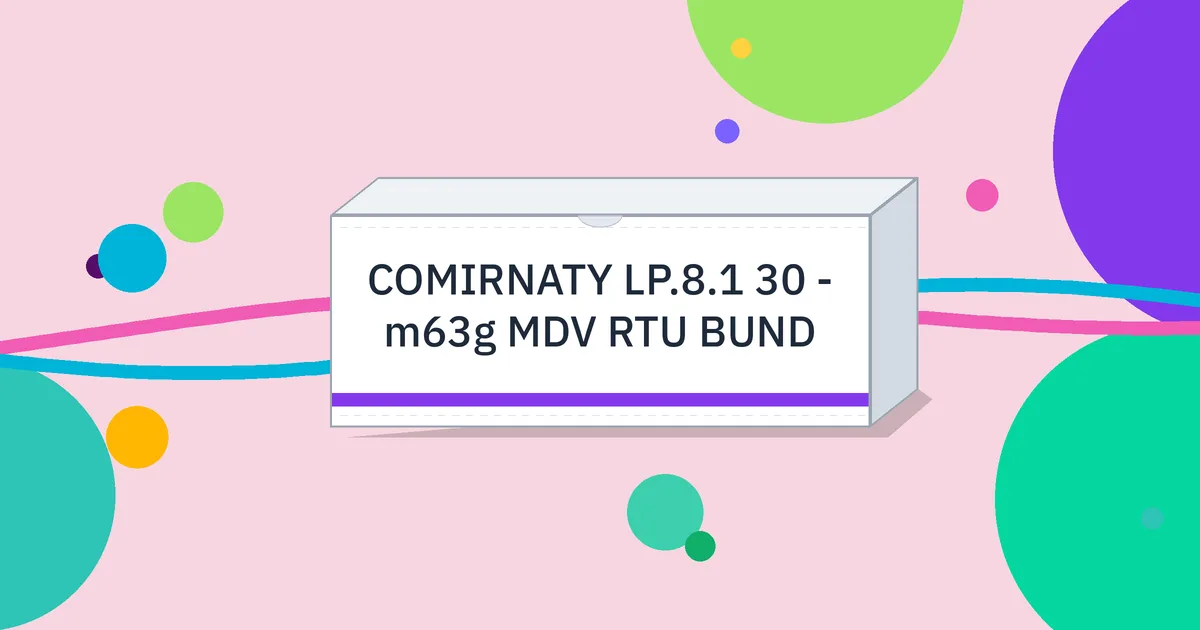 Symbolbild: Packung mit der Aufschrift COMIRNATY LP.8.1 30 -m63g MDV RTU BUND (PZN 20048581) – Verfügbarkeit und Bezug in Apotheken in Frankfurt am Main