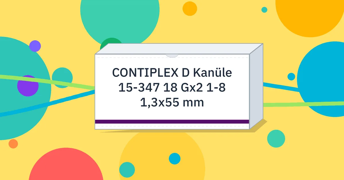 Symbolbild: Packung mit der Aufschrift CONTIPLEX D Kanüle 15-347 18 Gx2 1-8 1,3x55 mm (PZN 14138216) – Verfügbarkeit und Bezug in Apotheken in Frankfurt am Main