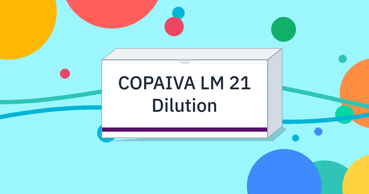Symbolbild: Packung mit der Aufschrift COPAIVA LM 21 Dilution (PZN 13451193) – Verfügbarkeit und Bezug in Apotheken in Frankfurt am Main