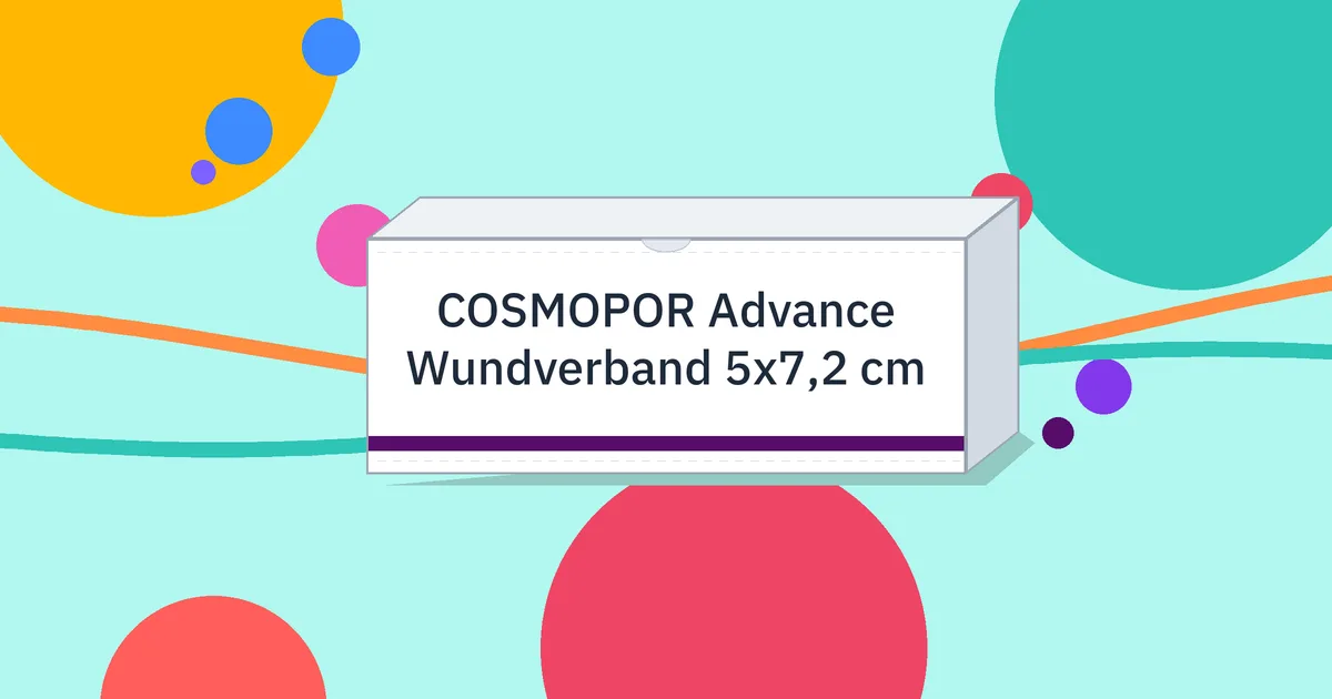 Symbolbild: Packung mit der Aufschrift COSMOPOR Advance Wundverband 5x7,2 cm (PZN 14374230) – Verfügbarkeit und Bezug in Apotheken in Frankfurt am Main