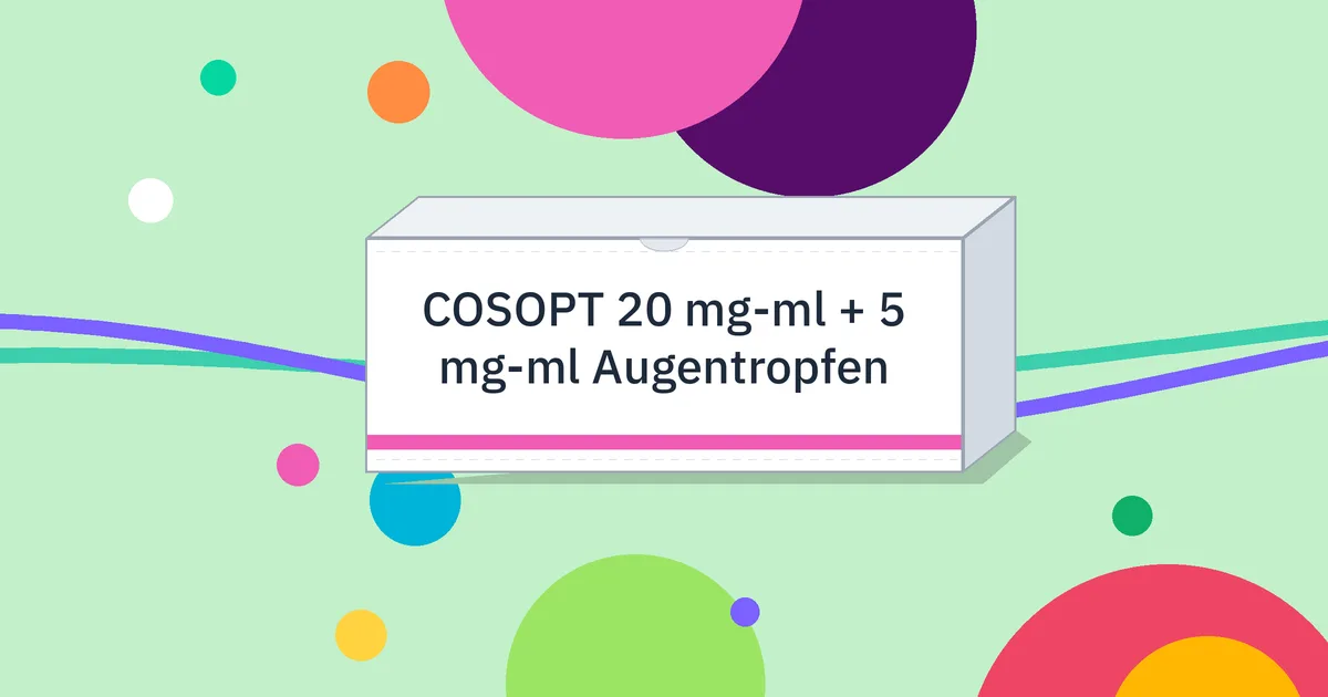 Symbolbild: Packung mit der Aufschrift COSOPT 20 mg-ml + 5 mg-ml Augentropfen (PZN 18658912) – Verfügbarkeit und Bezug in Apotheken in Frankfurt am Main