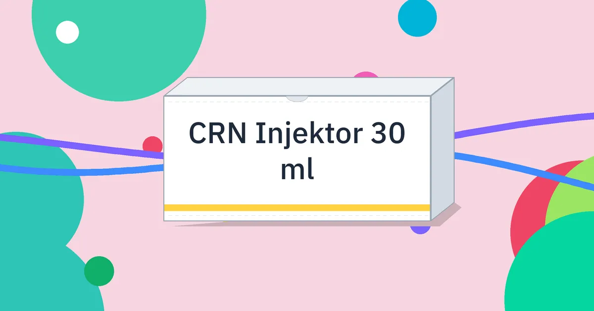 Symbolbild: Packung mit der Aufschrift CRN Injektor 30 ml (PZN 12905456) – Verfügbarkeit und Bezug in Apotheken in Frankfurt am Main