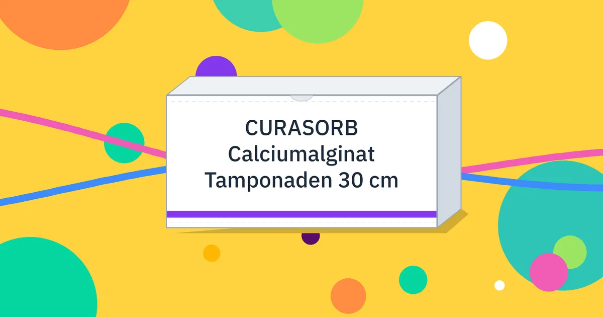 Symbolbild: Packung mit der Aufschrift CURASORB Calciumalginat Tamponaden 30 cm (PZN 06718537) – Verfügbarkeit und Bezug in Apotheken in Frankfurt am Main