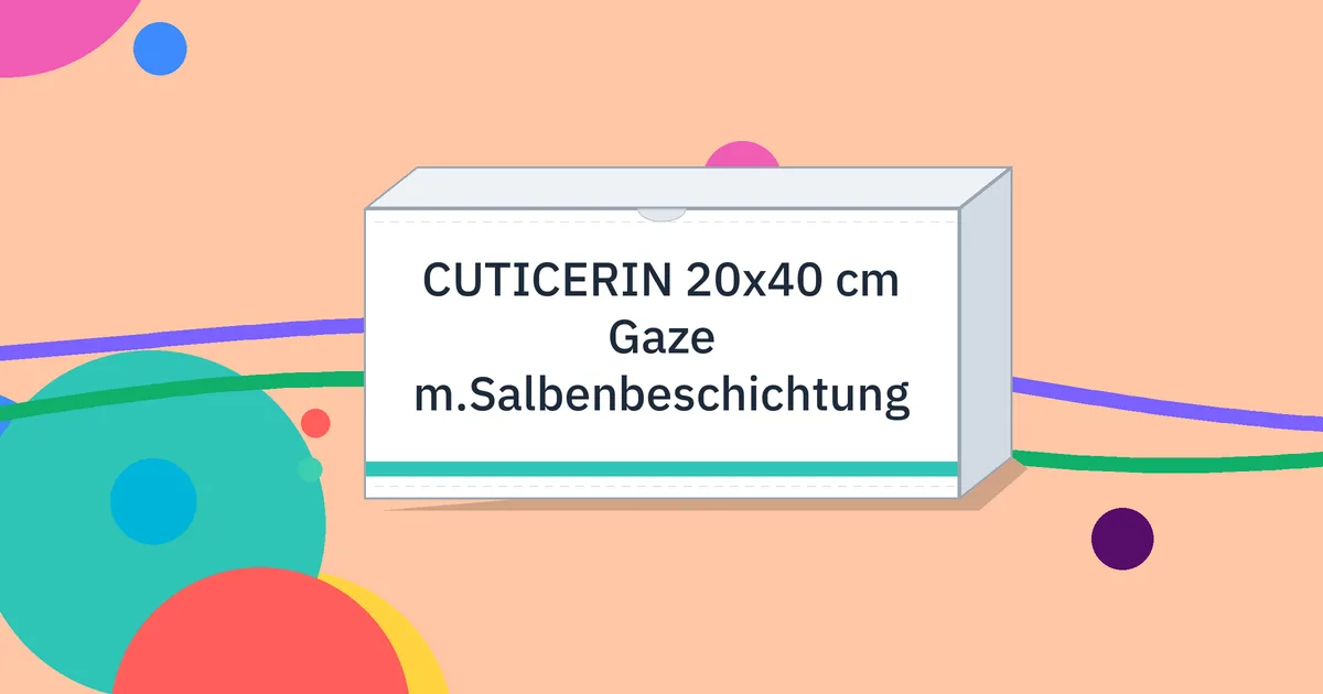 Symbolbild: Packung mit der Aufschrift CUTICERIN 20x40 cm Gaze m.Salbenbeschichtung (PZN 09204589) – Verfügbarkeit und Bezug in Apotheken in Frankfurt am Main