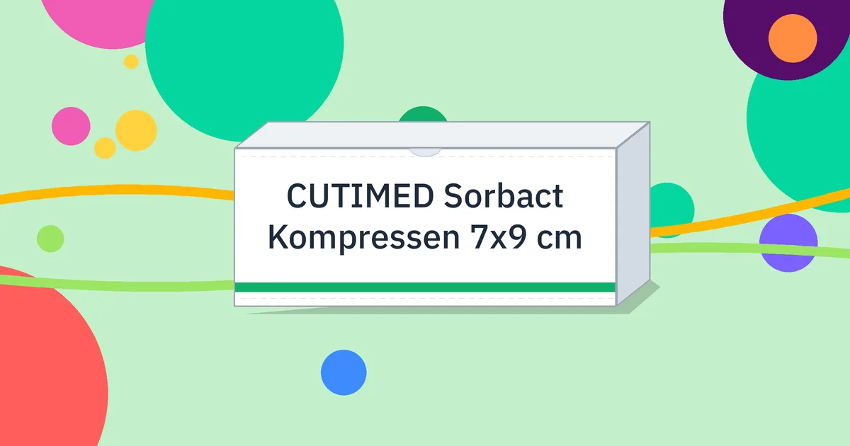 Symbolbild: Packung mit der Aufschrift CUTIMED Sorbact Kompressen 7x9 cm (PZN 15886541) – Verfügbarkeit und Bezug in Apotheken in Frankfurt am Main