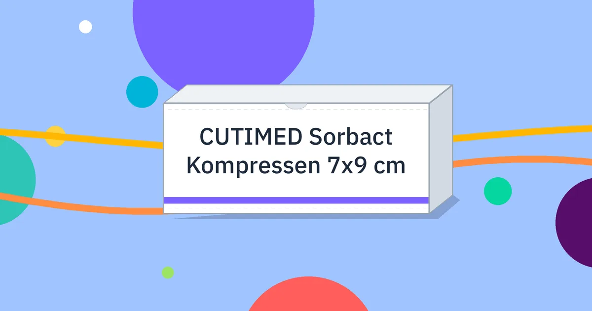 Symbolbild: Packung mit der Aufschrift CUTIMED Sorbact Kompressen 7x9 cm (PZN 17310785) – Verfügbarkeit und Bezug in Apotheken in Frankfurt am Main
