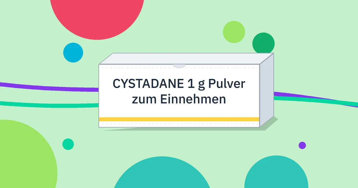 Symbolbild: Packung mit der Aufschrift CYSTADANE 1 g Pulver zum Einnehmen (PZN 19497641) – Verfügbarkeit und Bezug in Apotheken in Frankfurt am Main