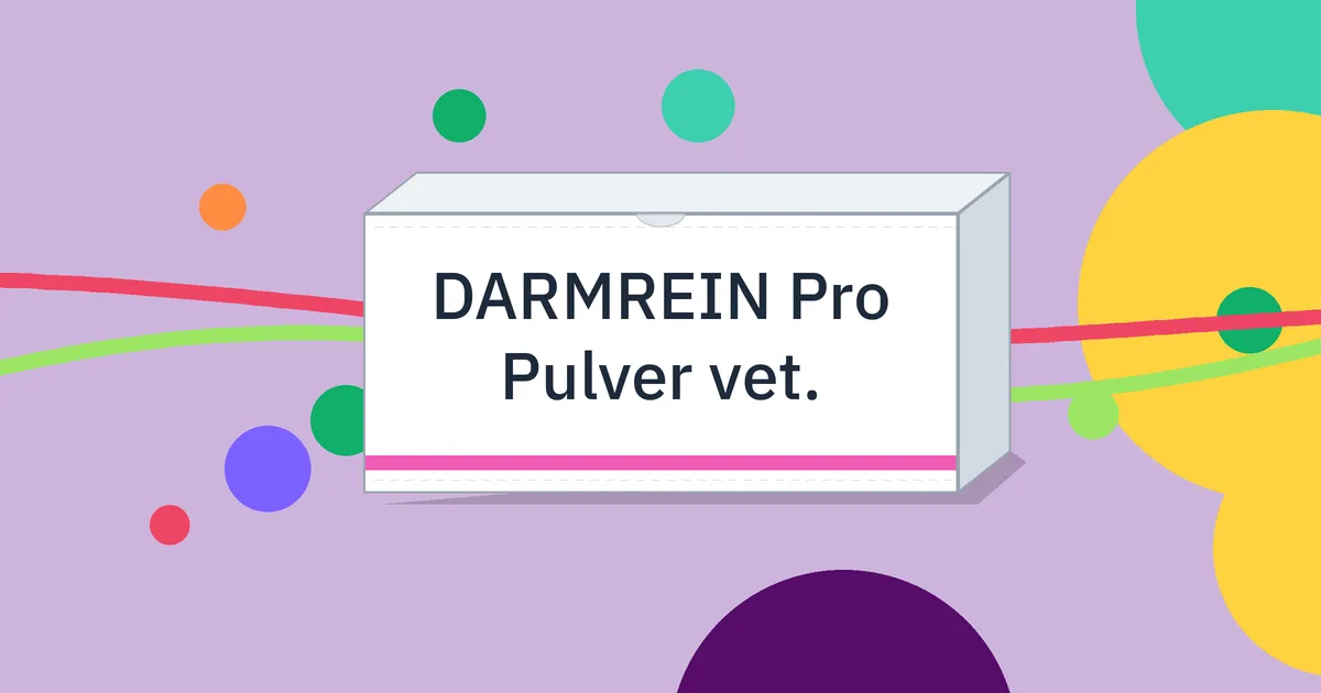 Symbolbild: Packung mit der Aufschrift DARMREIN Pro Pulver vet. (PZN 18366919) – Verfügbarkeit und Bezug in Apotheken in Frankfurt am Main