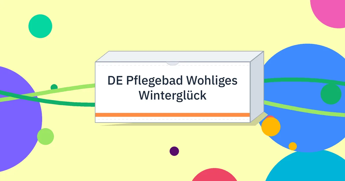 Symbolbild: Packung mit der Aufschrift DE Pflegebad Wohliges Winterglück (PZN 16697078) – Verfügbarkeit und Bezug in Apotheken in Frankfurt am Main