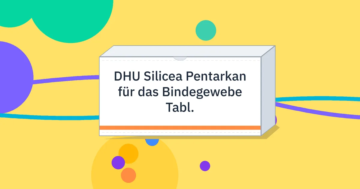 Symbolbild: Packung mit der Aufschrift DHU Silicea Pentarkan für das Bindegewebe Tabl. (PZN 12421103) – Verfügbarkeit und Bezug in Apotheken in Frankfurt am Main