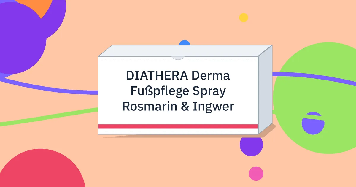 Symbolbild: Packung mit der Aufschrift DIATHERA Derma Fußpflege Spray Rosmarin & Ingwer (PZN 20516616) – Verfügbarkeit und Bezug in Apotheken in Frankfurt am Main