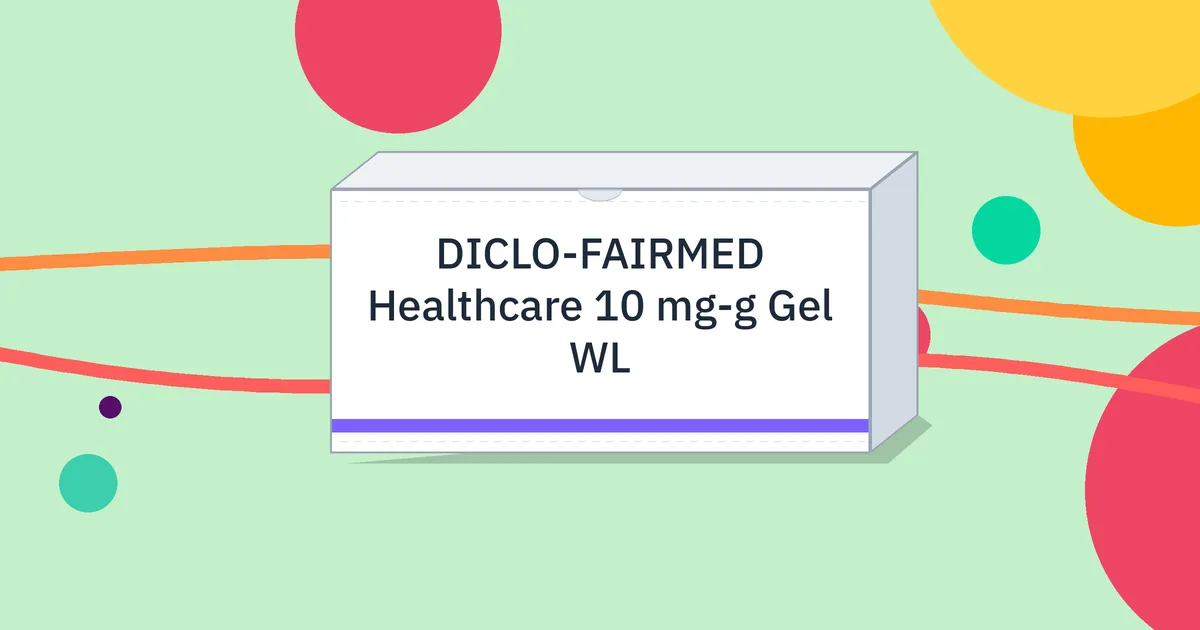 Symbolbild: Packung mit der Aufschrift DICLO-FAIRMED Healthcare 10 mg-g Gel WL (PZN 16500124) – Verfügbarkeit und Bezug in Apotheken in Frankfurt am Main