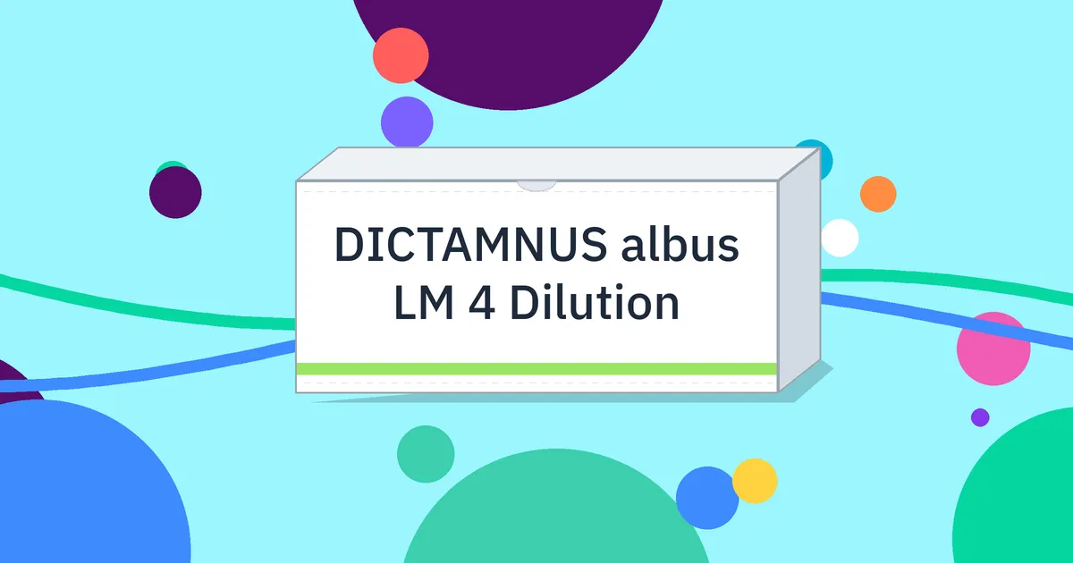 Symbolbild: Packung mit der Aufschrift DICTAMNUS albus LM 4 Dilution (PZN 13464586) – Verfügbarkeit und Bezug in Apotheken in Frankfurt am Main