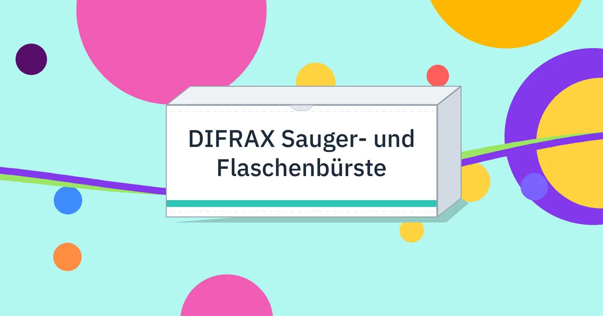 Symbolbild: Packung mit der Aufschrift DIFRAX Sauger- und Flaschenbürste (PZN 12518469) – Verfügbarkeit und Bezug in Apotheken in Frankfurt am Main