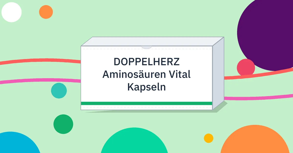 Symbolbild: Packung mit der Aufschrift DOPPELHERZ Aminosäuren Vital Kapseln (PZN 10270485) – Verfügbarkeit und Bezug in Apotheken in Frankfurt am Main