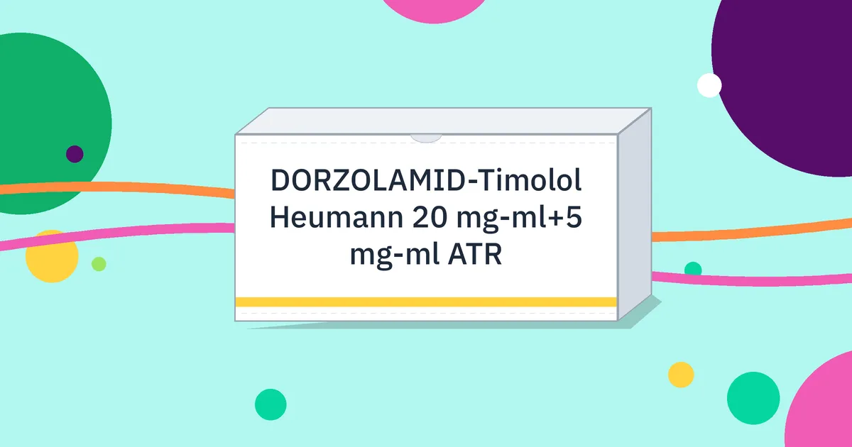 Symbolbild: Packung mit der Aufschrift DORZOLAMID-Timolol Heumann 20 mg-ml+5 mg-ml ATR (PZN 15393459) – Verfügbarkeit und Bezug in Apotheken in Frankfurt am Main