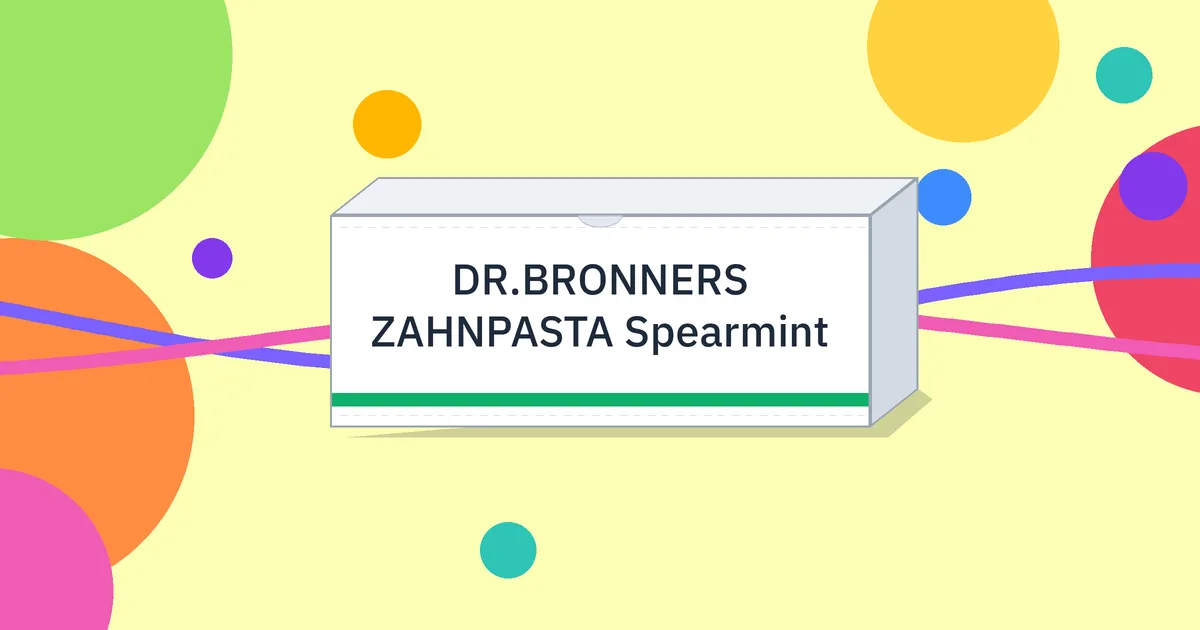 Symbolbild: Packung mit der Aufschrift DR.BRONNERS ZAHNPASTA Spearmint (PZN 19242214) – Verfügbarkeit und Bezug in Apotheken in Frankfurt am Main