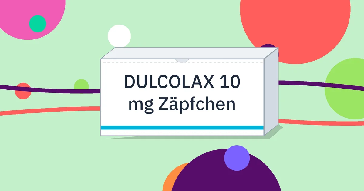 Symbolbild: Packung mit der Aufschrift DULCOLAX 10 mg Zäpfchen (PZN 06439205) – Verfügbarkeit und Bezug in Apotheken in Frankfurt am Main