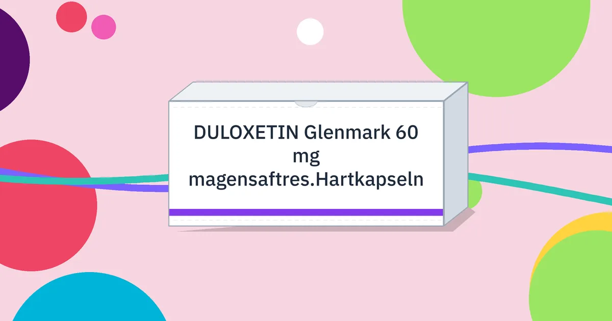 Symbolbild: Packung mit der Aufschrift DULOXETIN Glenmark 60 mg magensaftres.Hartkapseln (PZN 11323373) – Verfügbarkeit und Bezug in Apotheken in Frankfurt am Main