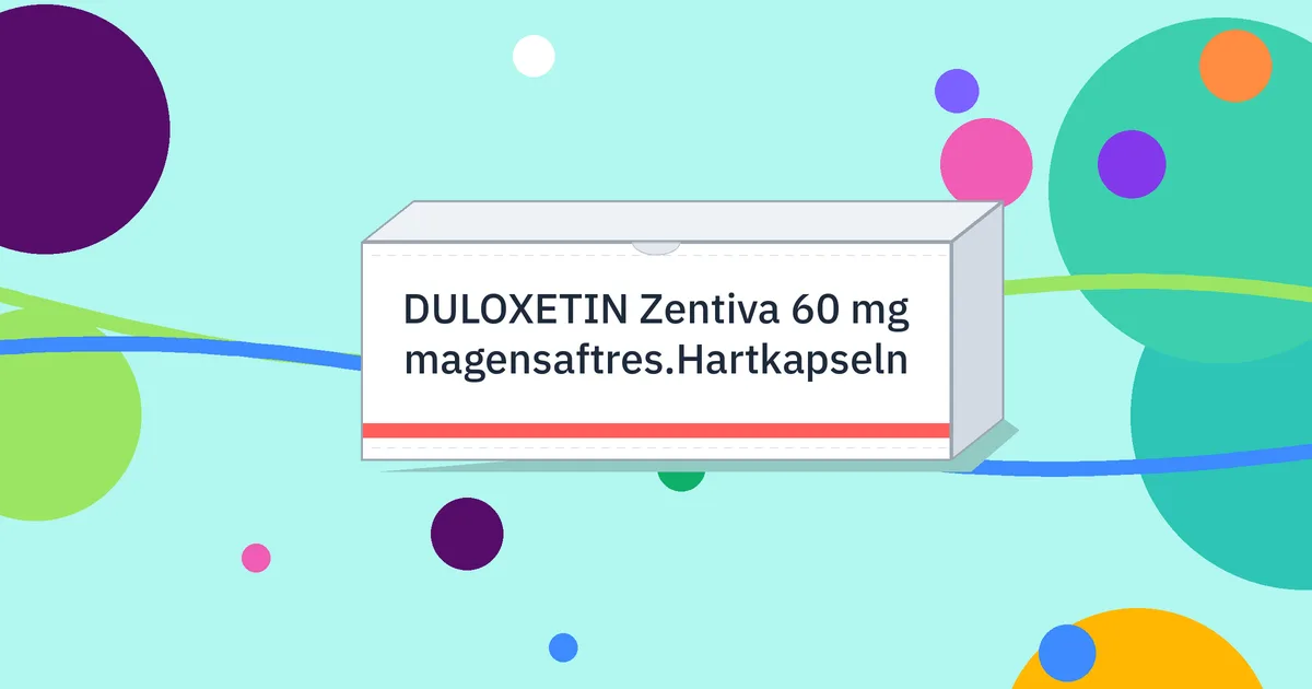 Symbolbild: Packung mit der Aufschrift DULOXETIN Zentiva 60 mg magensaftres.Hartkapseln (PZN 17936929) – Verfügbarkeit und Bezug in Apotheken in Frankfurt am Main
