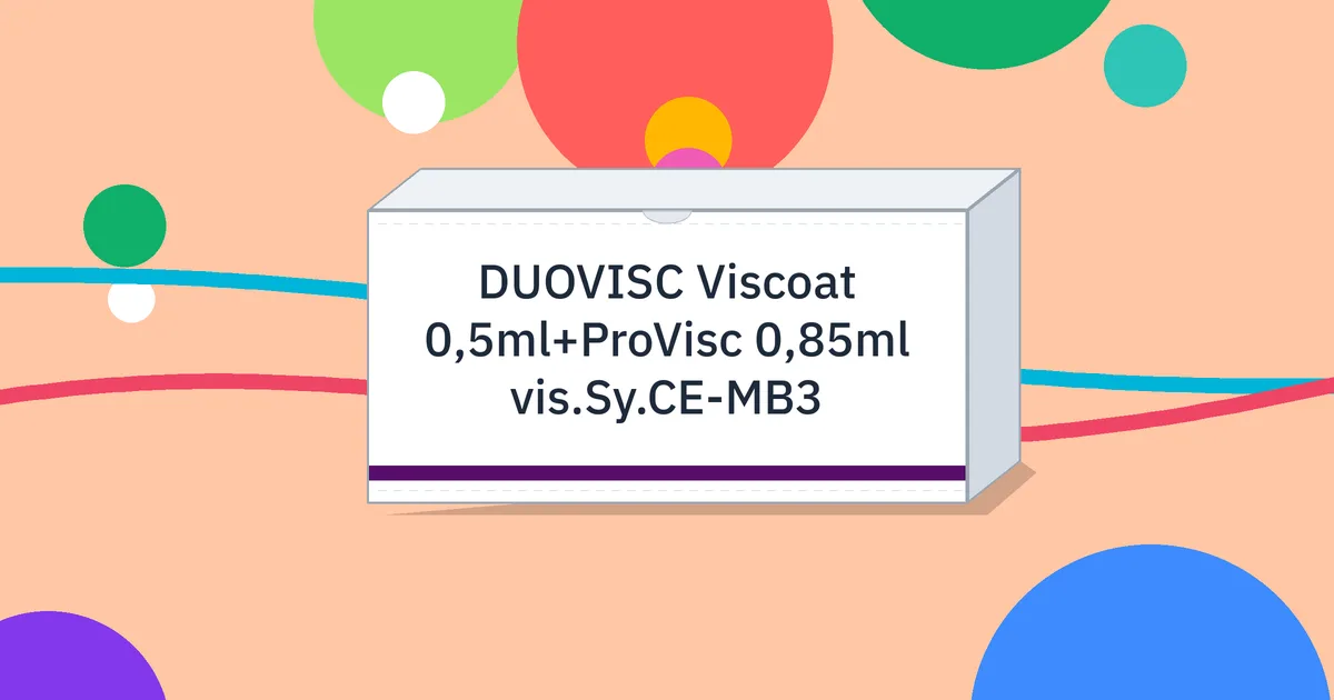 Symbolbild: Packung mit der Aufschrift DUOVISC Viscoat 0,5ml+ProVisc 0,85ml vis.Sy.CE-MB3 (PZN 14059511) – Verfügbarkeit und Bezug in Apotheken in Frankfurt am Main