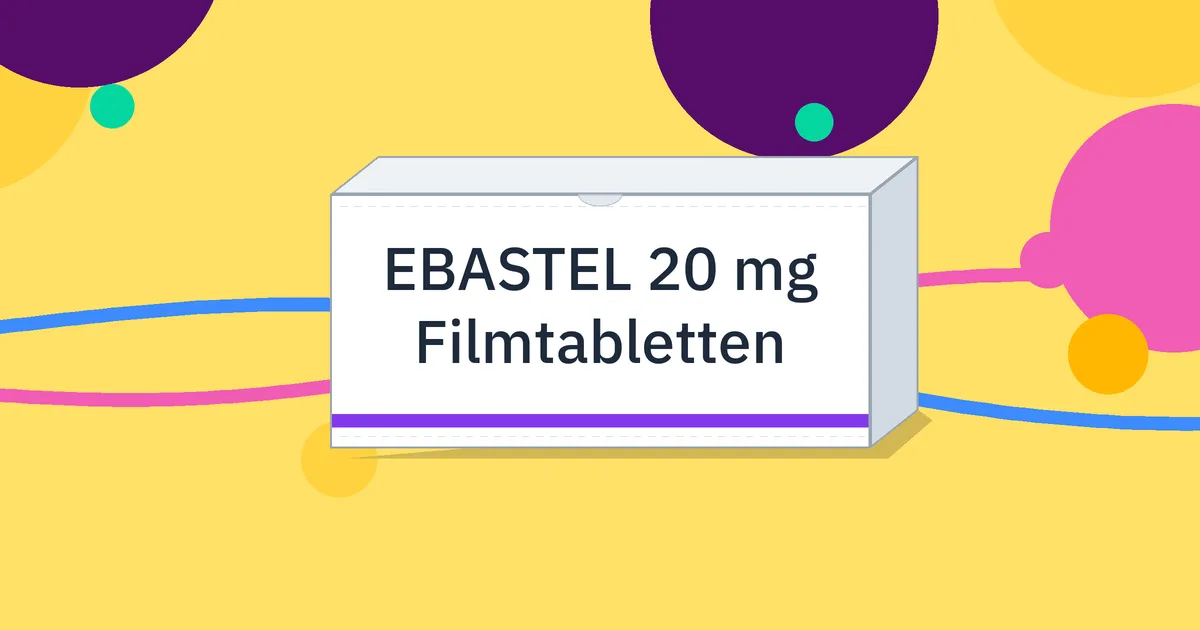 Symbolbild: Packung mit der Aufschrift EBASTEL 20 mg Filmtabletten (PZN 07117248) – Verfügbarkeit und Bezug in Apotheken in Frankfurt am Main