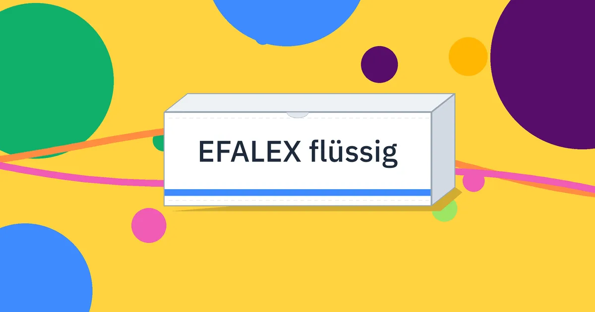 Symbolbild: Packung mit der Aufschrift EFALEX flüssig (PZN 01038134) – Verfügbarkeit und Bezug in Apotheken in Frankfurt am Main