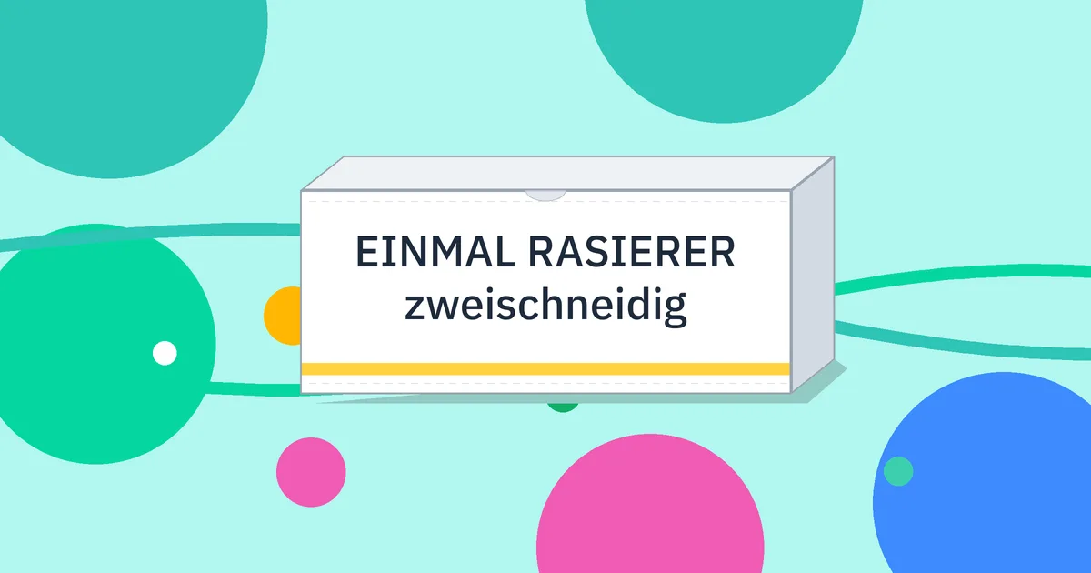 Symbolbild: Packung mit der Aufschrift EINMAL RASIERER zweischneidig (PZN 09469075) – Verfügbarkeit und Bezug in Apotheken in Frankfurt am Main
