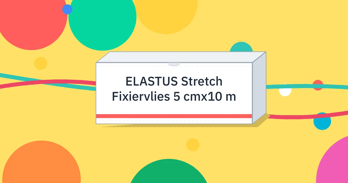 Symbolbild: Packung mit der Aufschrift ELASTUS Stretch Fixiervlies 5 cmx10 m (PZN 09115354) – Verfügbarkeit und Bezug in Apotheken in Frankfurt am Main