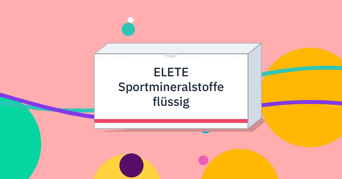 Symbolbild: Packung mit der Aufschrift ELETE Sportmineralstoffe flüssig (PZN 17965109) – Verfügbarkeit und Bezug in Apotheken in Frankfurt am Main