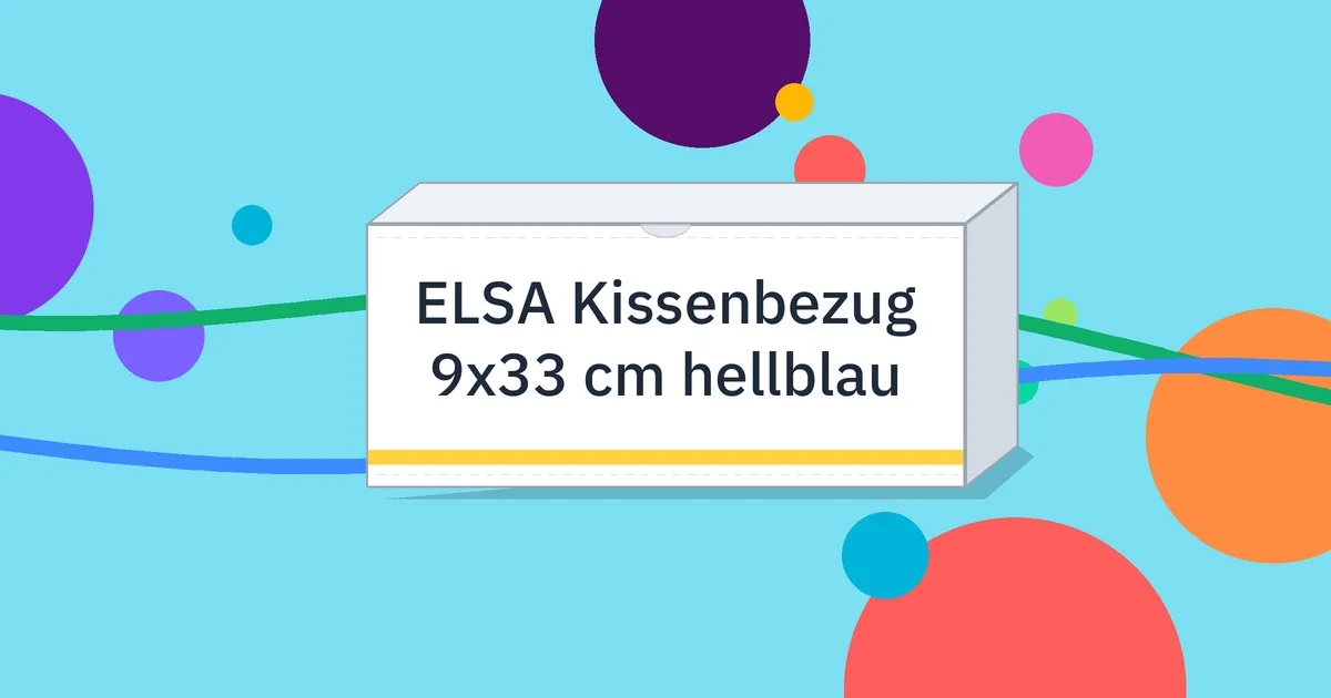 Symbolbild: Packung mit der Aufschrift ELSA Kissenbezug 9x33 cm hellblau (PZN 06795986) – Verfügbarkeit und Bezug in Apotheken in Frankfurt am Main