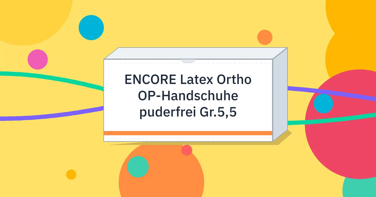 Symbolbild: Packung mit der Aufschrift ENCORE Latex Ortho OP-Handschuhe puderfrei Gr.5,5 (PZN 13163991) – Verfügbarkeit und Bezug in Apotheken in Frankfurt am Main