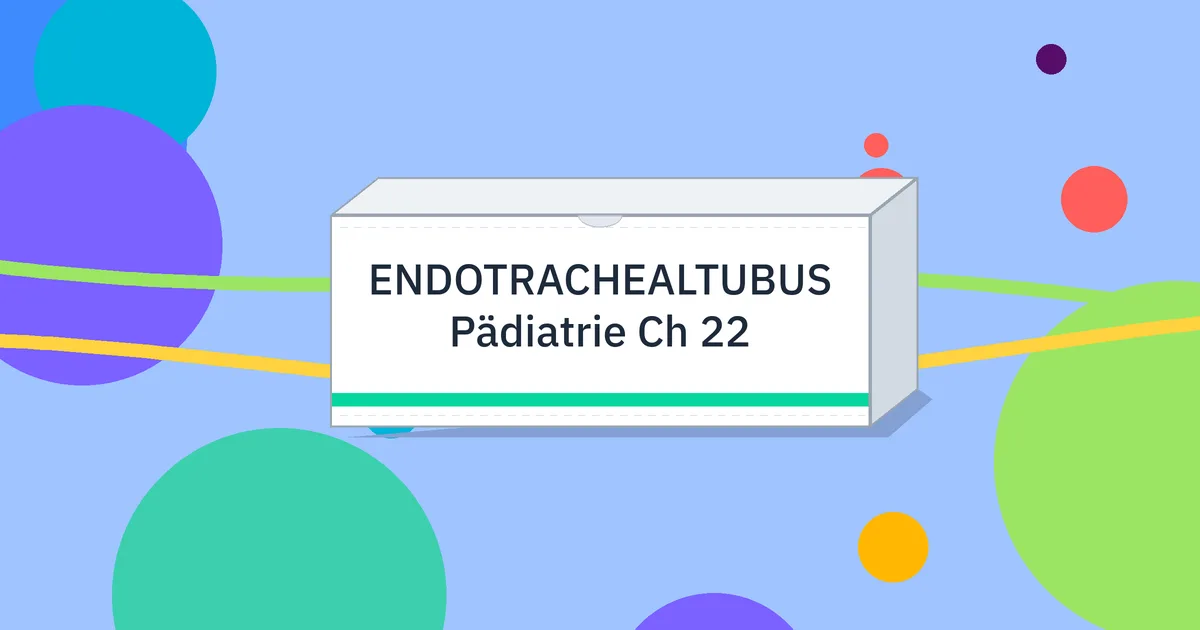 Symbolbild: Packung mit der Aufschrift ENDOTRACHEALTUBUS Pädiatrie Ch 22 (PZN 04472279) – Verfügbarkeit und Bezug in Apotheken in Frankfurt am Main