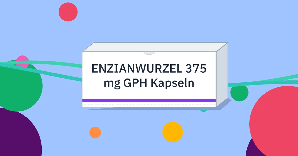 Symbolbild: Packung mit der Aufschrift ENZIANWURZEL 375 mg GPH Kapseln (PZN 06922999) – Verfügbarkeit und Bezug in Apotheken in Frankfurt am Main