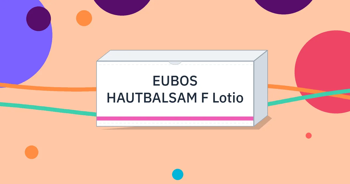 Symbolbild: Packung mit der Aufschrift EUBOS HAUTBALSAM F Lotio (PZN 06306987) – Verfügbarkeit und Bezug in Apotheken in Frankfurt am Main