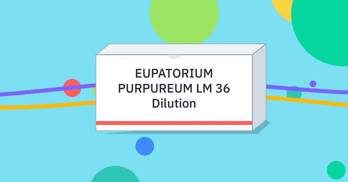 Symbolbild: Packung mit der Aufschrift EUPATORIUM PURPUREUM LM 36 Dilution (PZN 13481610) – Verfügbarkeit und Bezug in Apotheken in Frankfurt am Main