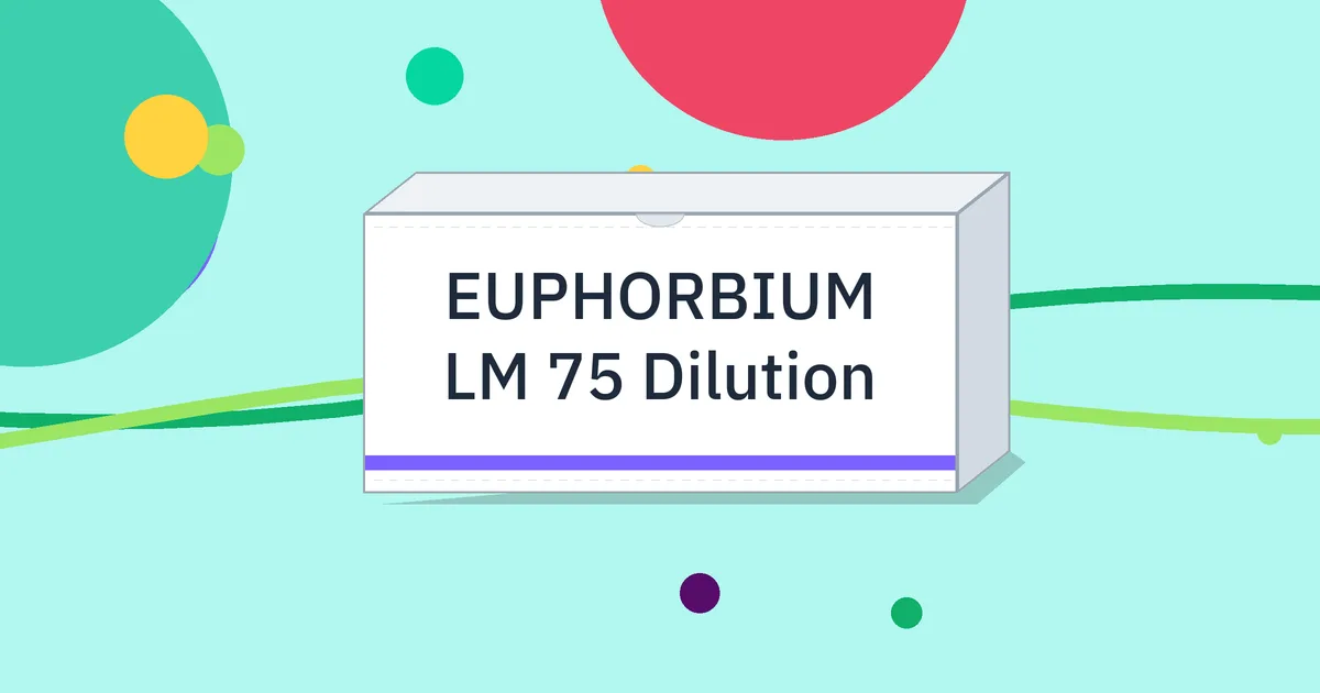 Symbolbild: Packung mit der Aufschrift EUPHORBIUM LM 75 Dilution (PZN 13483477) – Verfügbarkeit und Bezug in Apotheken in Frankfurt am Main