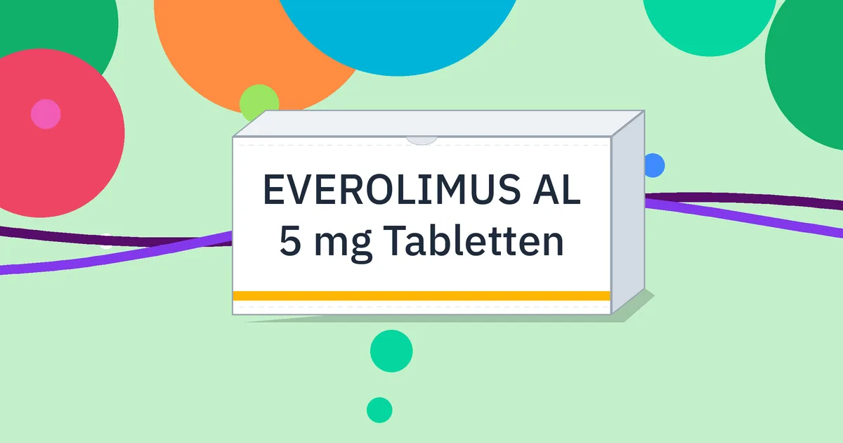 Symbolbild: Packung mit der Aufschrift EVEROLIMUS AL 5 mg Tabletten (PZN 14270795) – Verfügbarkeit und Bezug in Apotheken in Frankfurt am Main