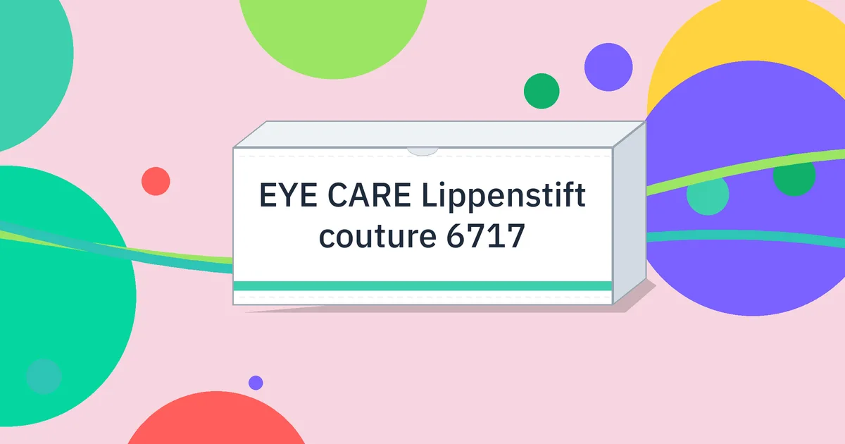 Symbolbild: Packung mit der Aufschrift EYE CARE Lippenstift couture 6717 (PZN 19253979) – Verfügbarkeit und Bezug in Apotheken in Frankfurt am Main